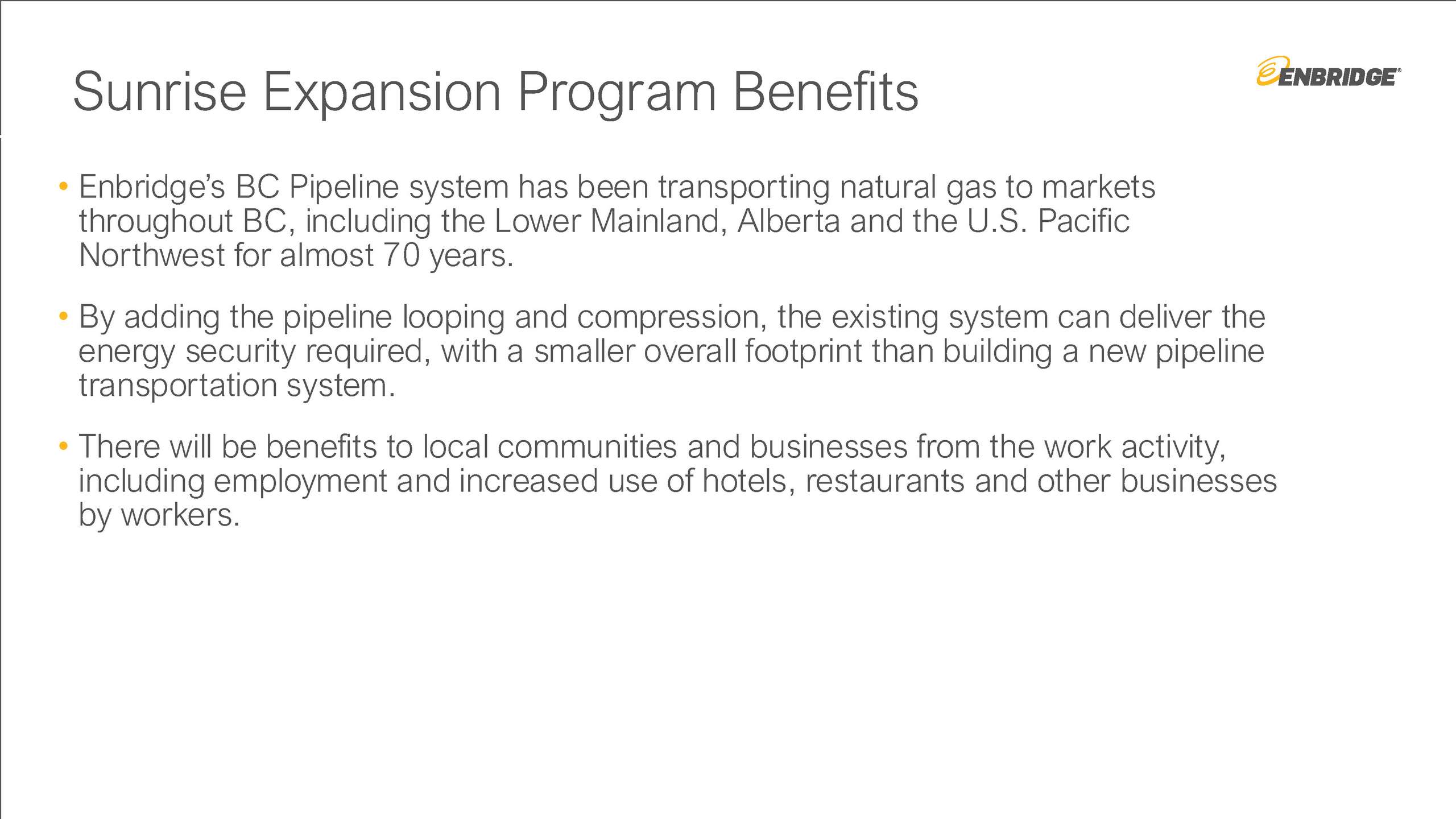 Enbridge - Sunrise Program