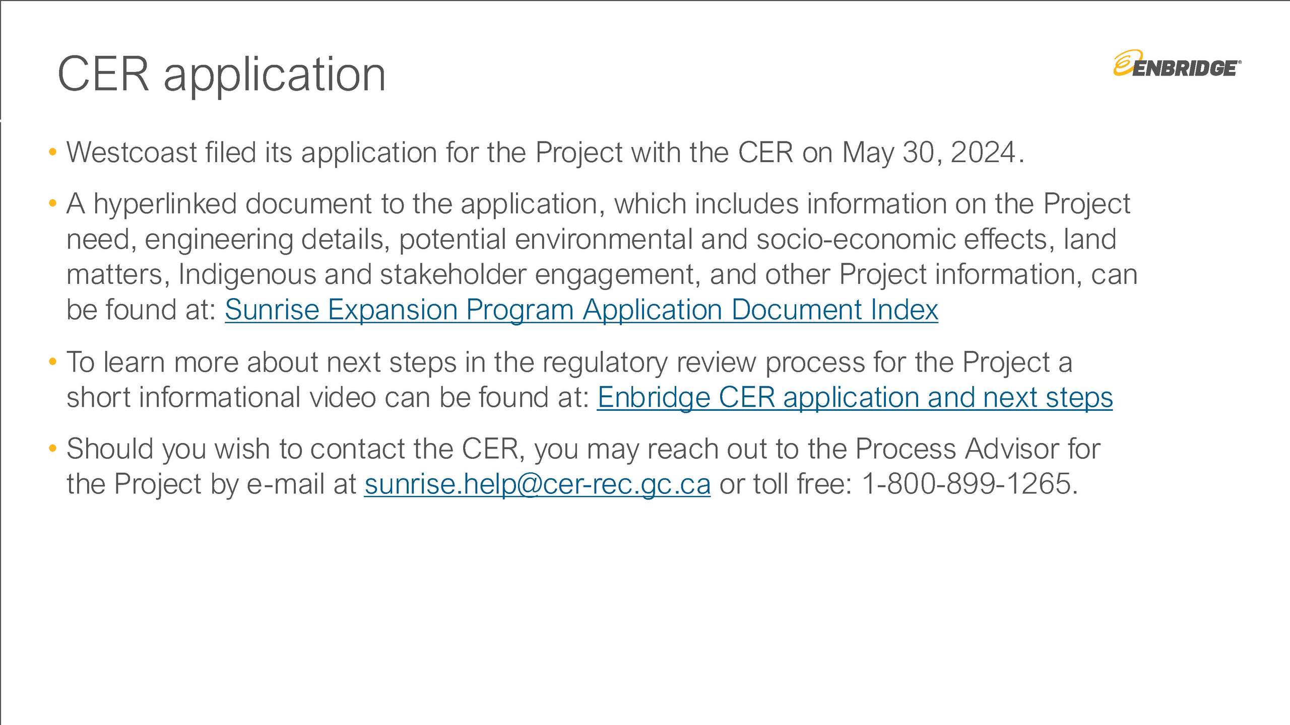 Enbridge - Sunrise Program