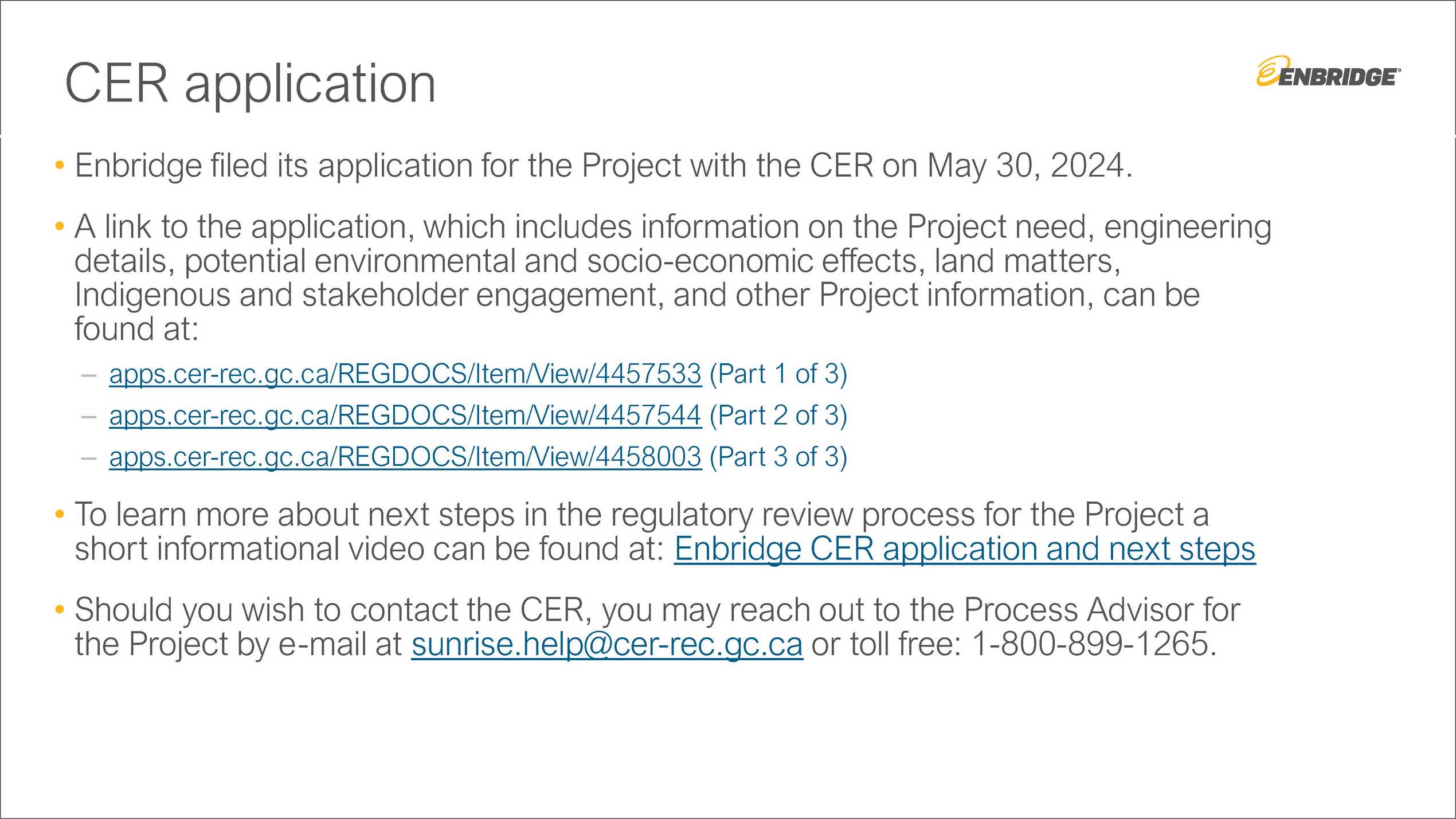 Enbridge - Sunrise Program